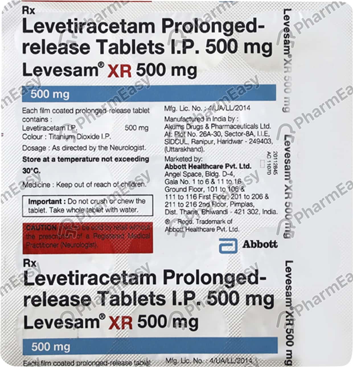 Levesam Xr 500 MG Tablet (15): Uses, Side Effects, Price & Dosage ...