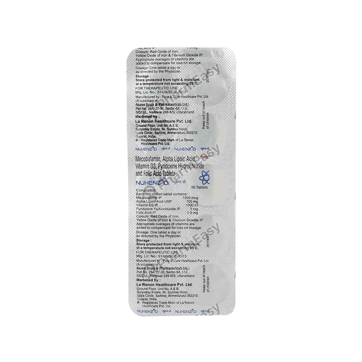 Buy Nuhenz D Tab 10'S Online at Flat 18% OFF* | PharmEasy