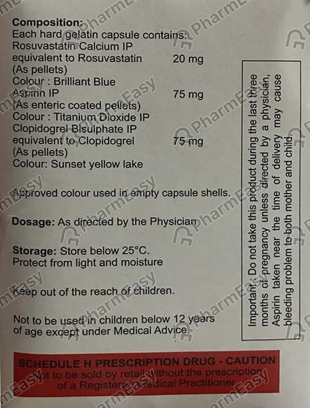 Rosutor Gold 20/75mg Strip Of 15 Capsules: Uses, Side Effects, Price ...