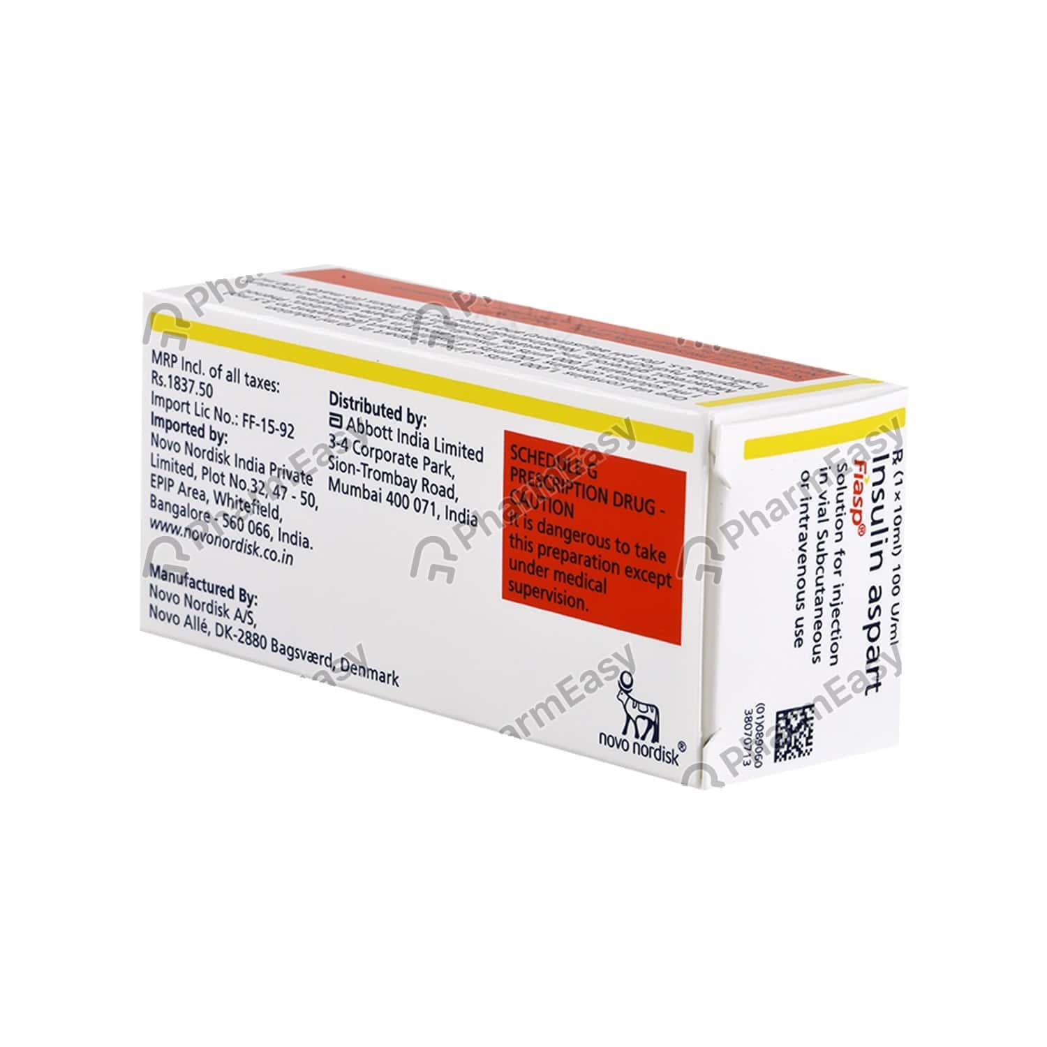 Fiasp 100 IU/ML Solution For Injection (10) - Uses, Side Effects ...