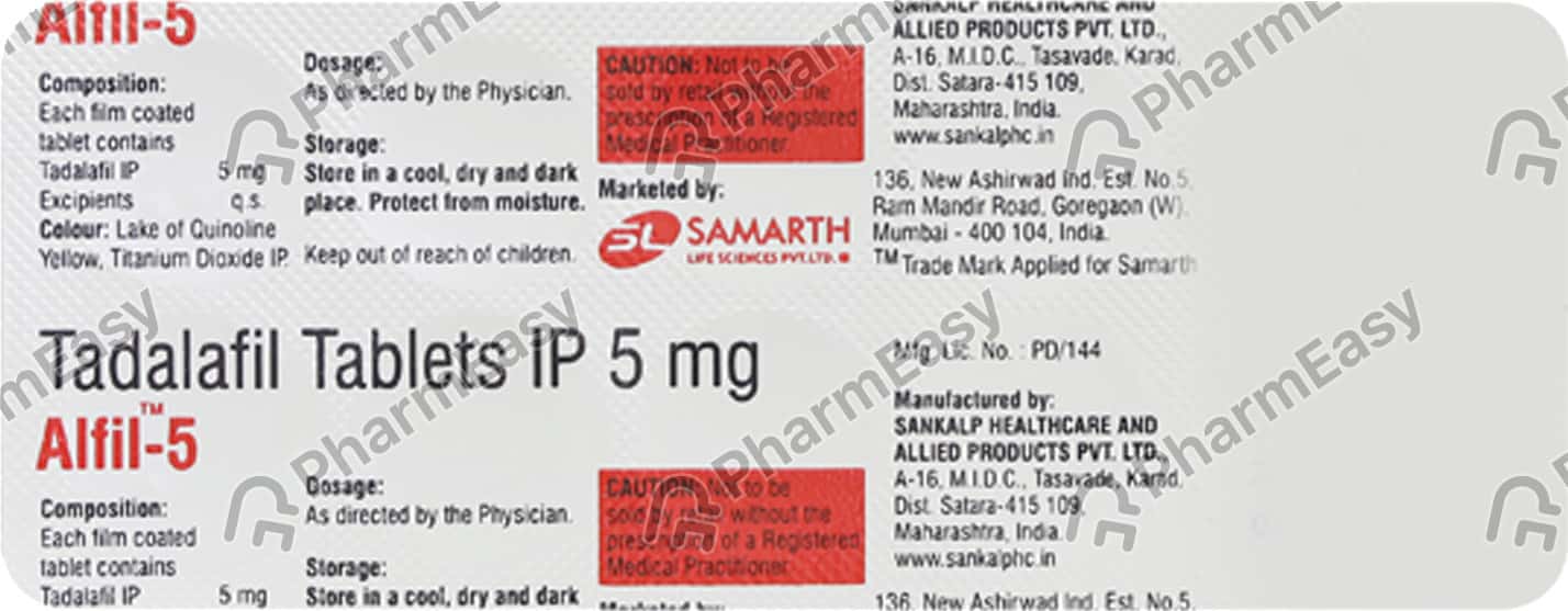 Alfil 5 MG Tablet (10): Uses, Side Effects, Price & Dosage | PharmEasy