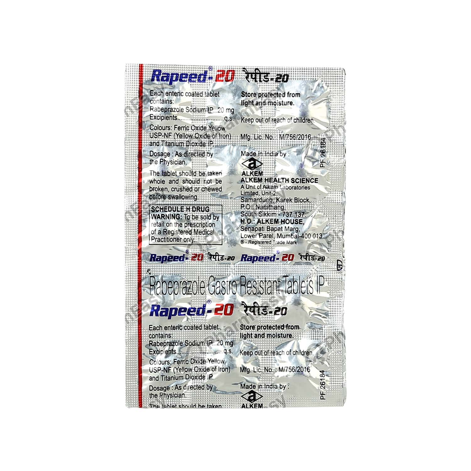 Rapeed 20 MG Tablet (15) - Uses, Side Effects, Dosage, Composition ...