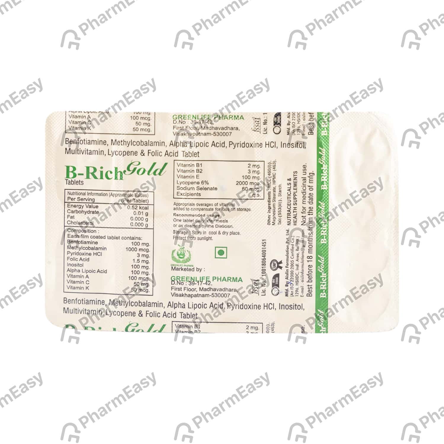 Buy B Rich Gold Strip Of 10 Tablets Online at Flat 15% OFF | PharmEasy