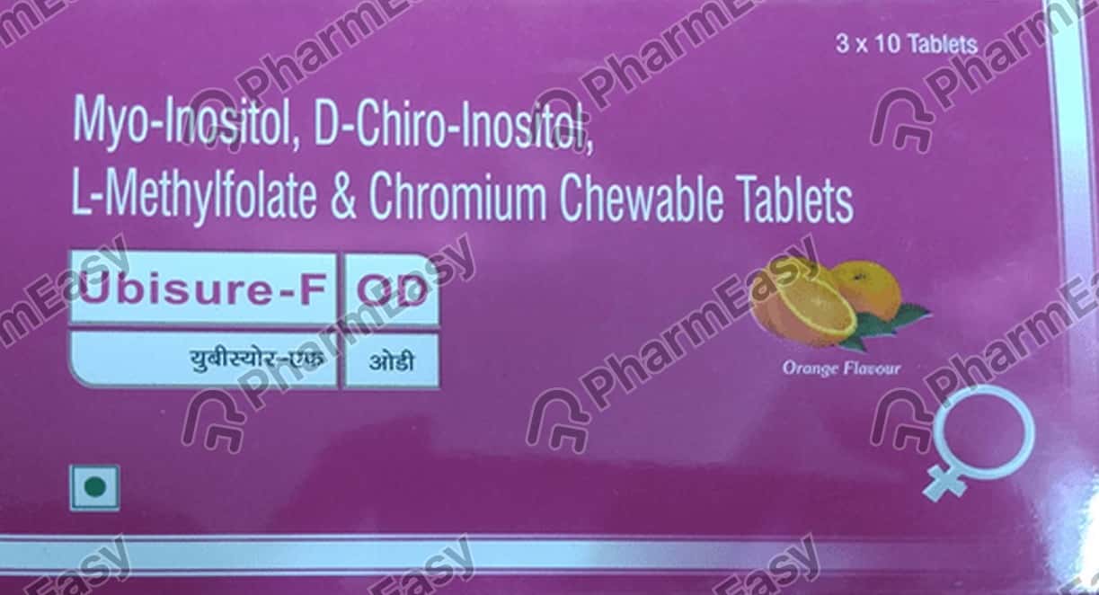 Buy Ubisure F Od Orange Flavour Strip Of 10 Chewable Tablets Online at ...