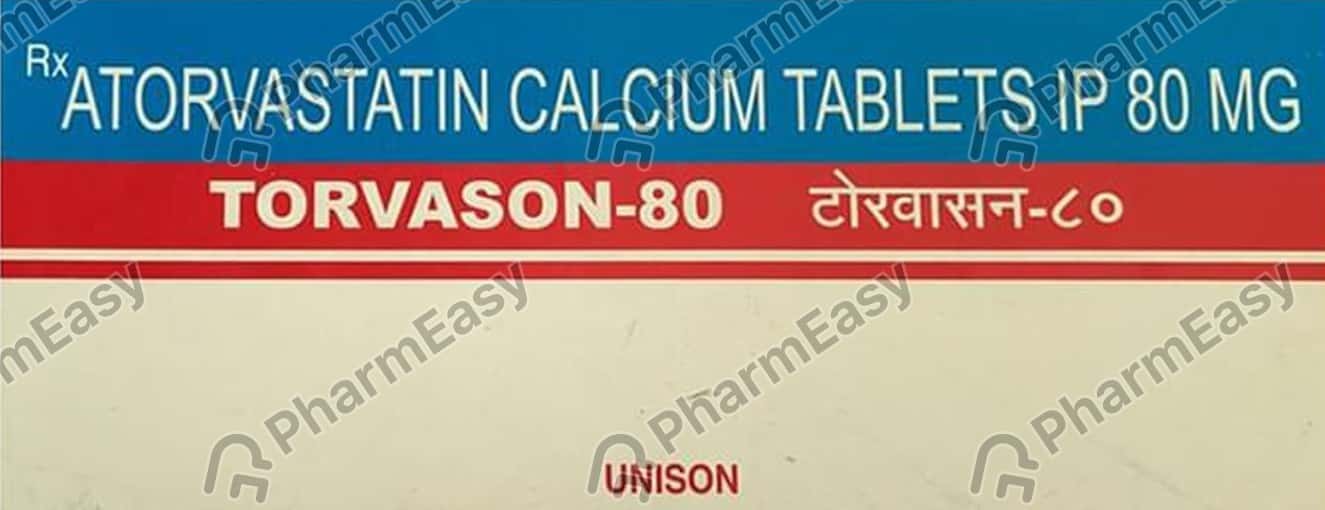 Torvason 80 MG Tablet (10): Uses, Side Effects, Price & Dosage | PharmEasy