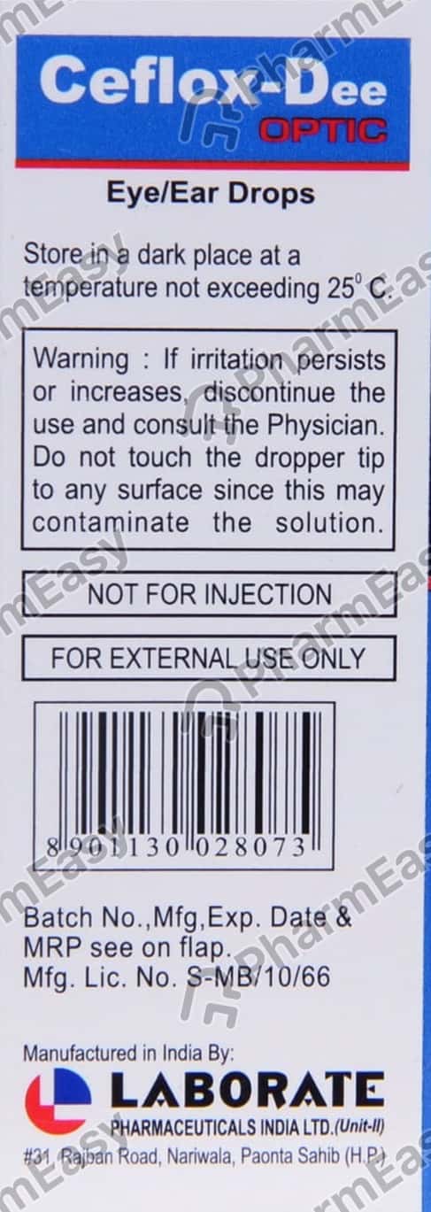 Ceflox Dee Optic E/E Drop 10ml: Uses, Side Effects, Price & Dosage ...