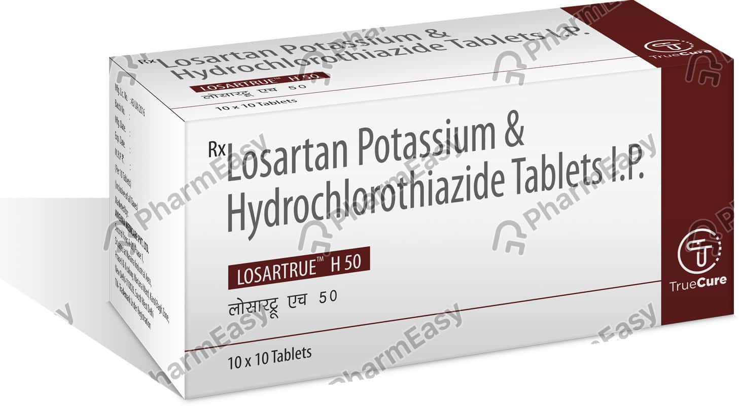 Buy Losartrue H 50mg Strip Of 10 Tablets Online at Flat 15% OFF | PharmEasy