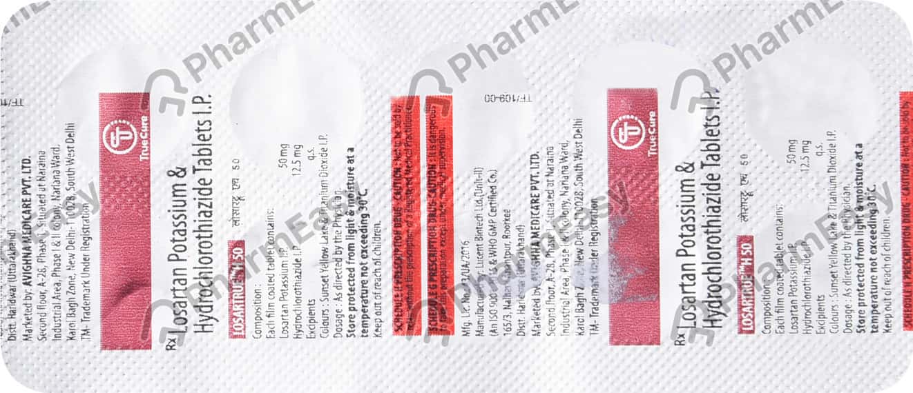 Buy Losartrue H 50mg Strip Of 10 Tablets Online at Flat 15% OFF | PharmEasy