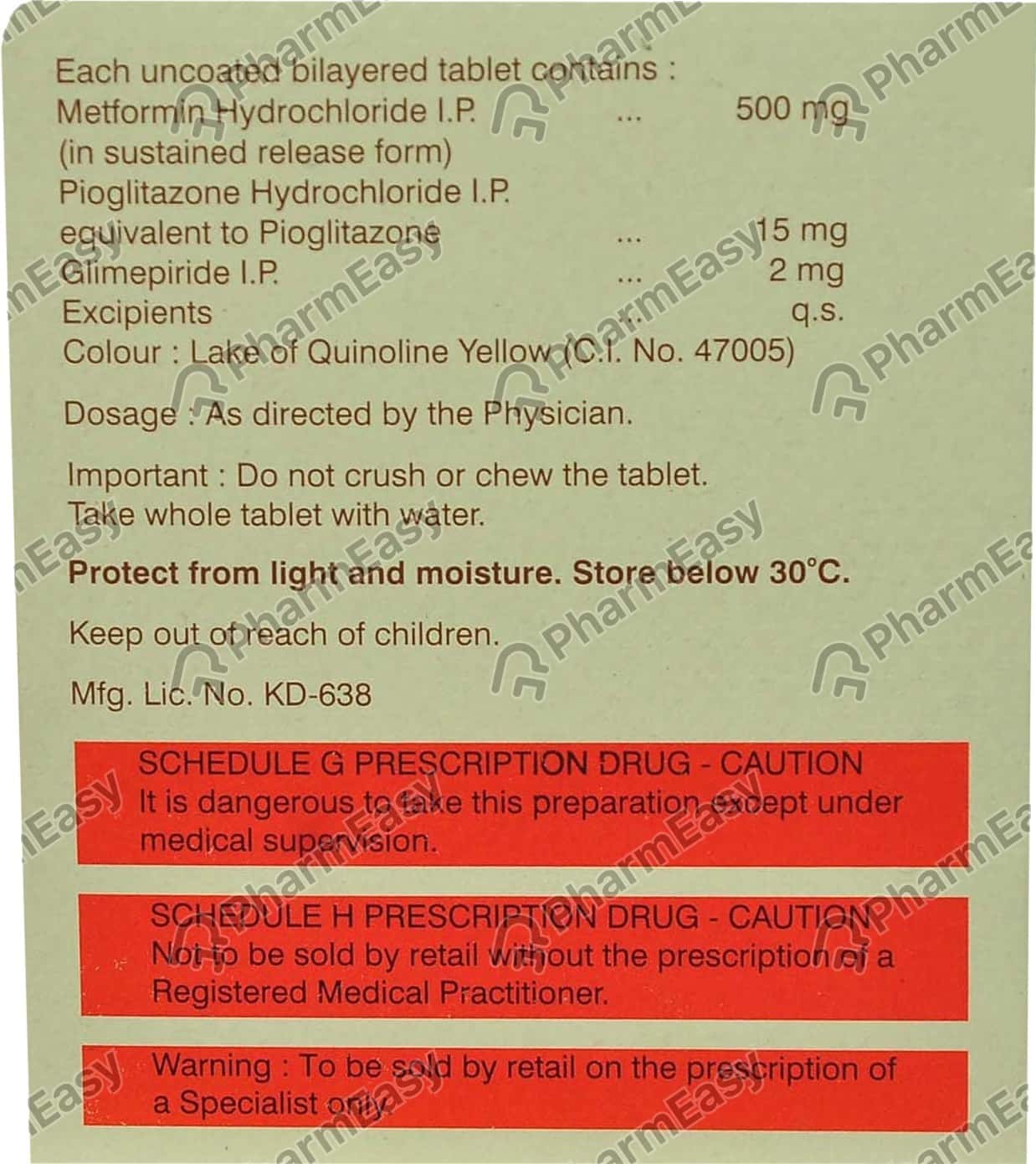 Glyciphage Pg 2mg Strip Of 15 Tablets: Uses, Side Effects, Price ...