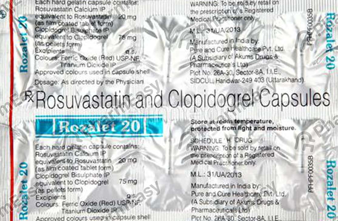 Rozalet 20mg Strip Of 10 Tablets: Uses, Side Effects, Price & Dosage ...