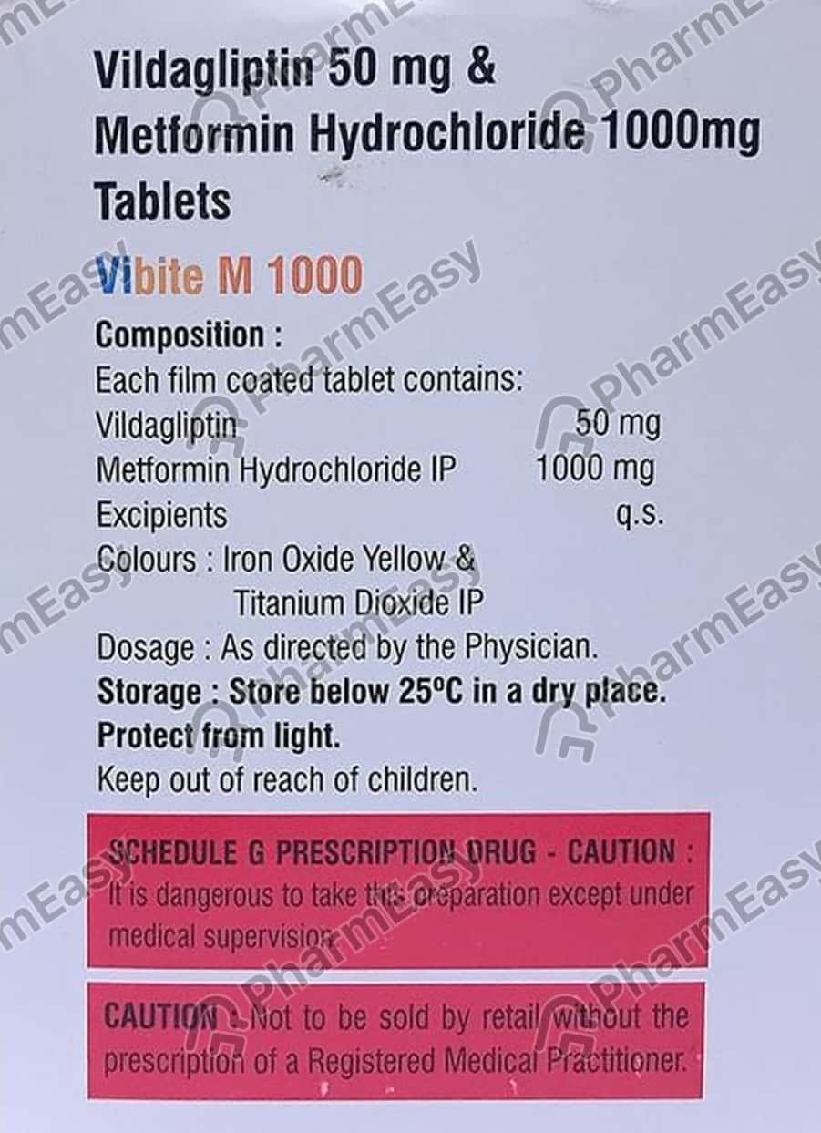 Vibite M 1000mg Strip Of 15 Tablets: Uses, Side Effects, Price & Dosage ...