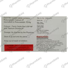 Rozustat 10 MG Tablet (15): Uses, Side Effects, Price & Dosage | PharmEasy