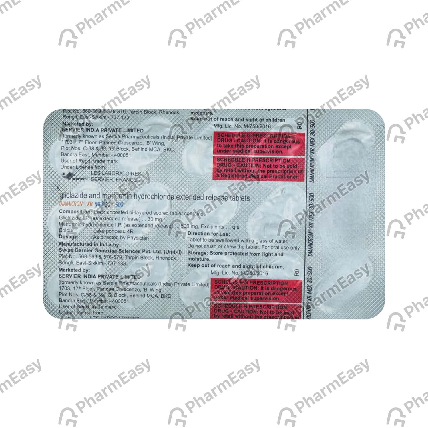 Diamicron Xr Mex 30/500mg Strip Of 15 Tablets: Uses, Side Effects ...