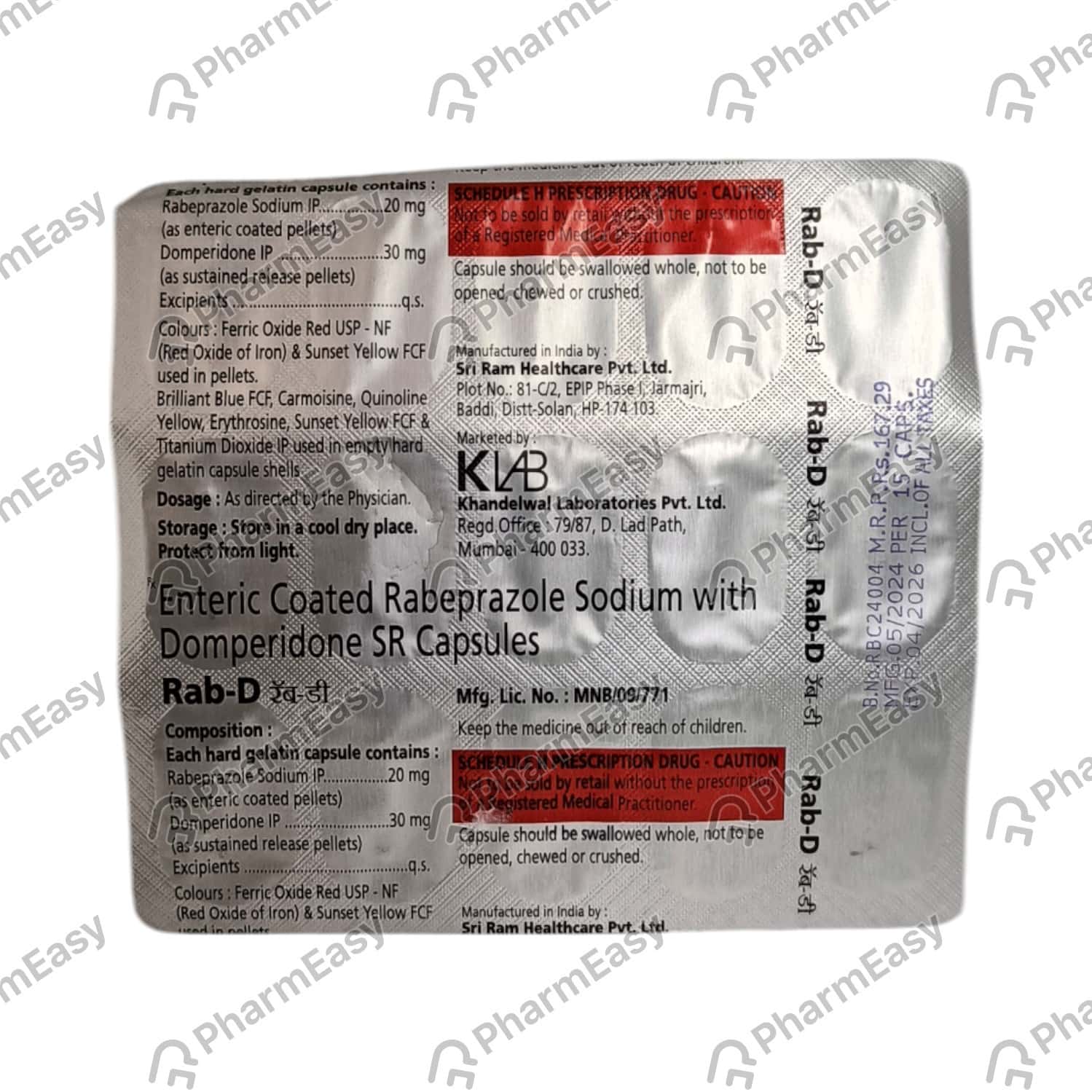 Rab D 20/30mg Strip Of 15 Capsules: Uses, Side Effects, Price & Dosage ...