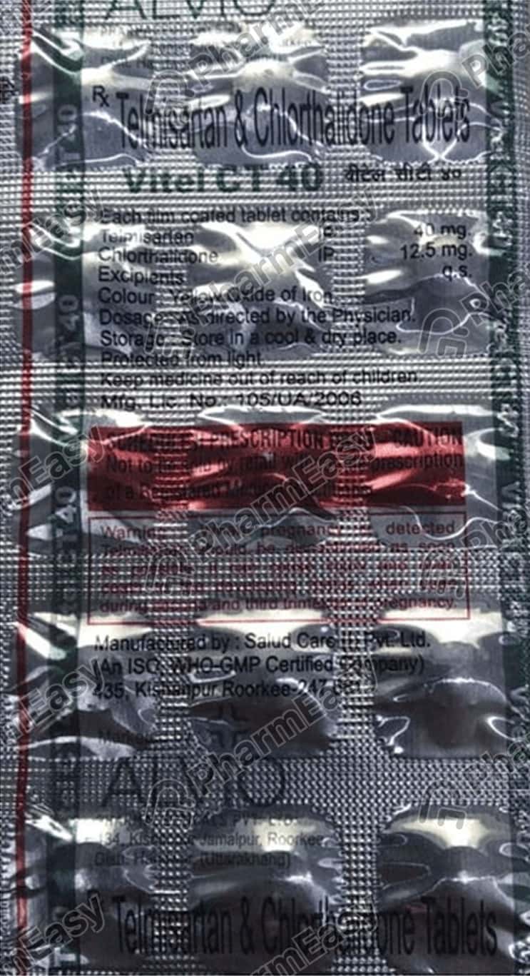 Vitel Ct 40mg Strip Of 15 Tablets: Uses, Side Effects, Price & Dosage ...