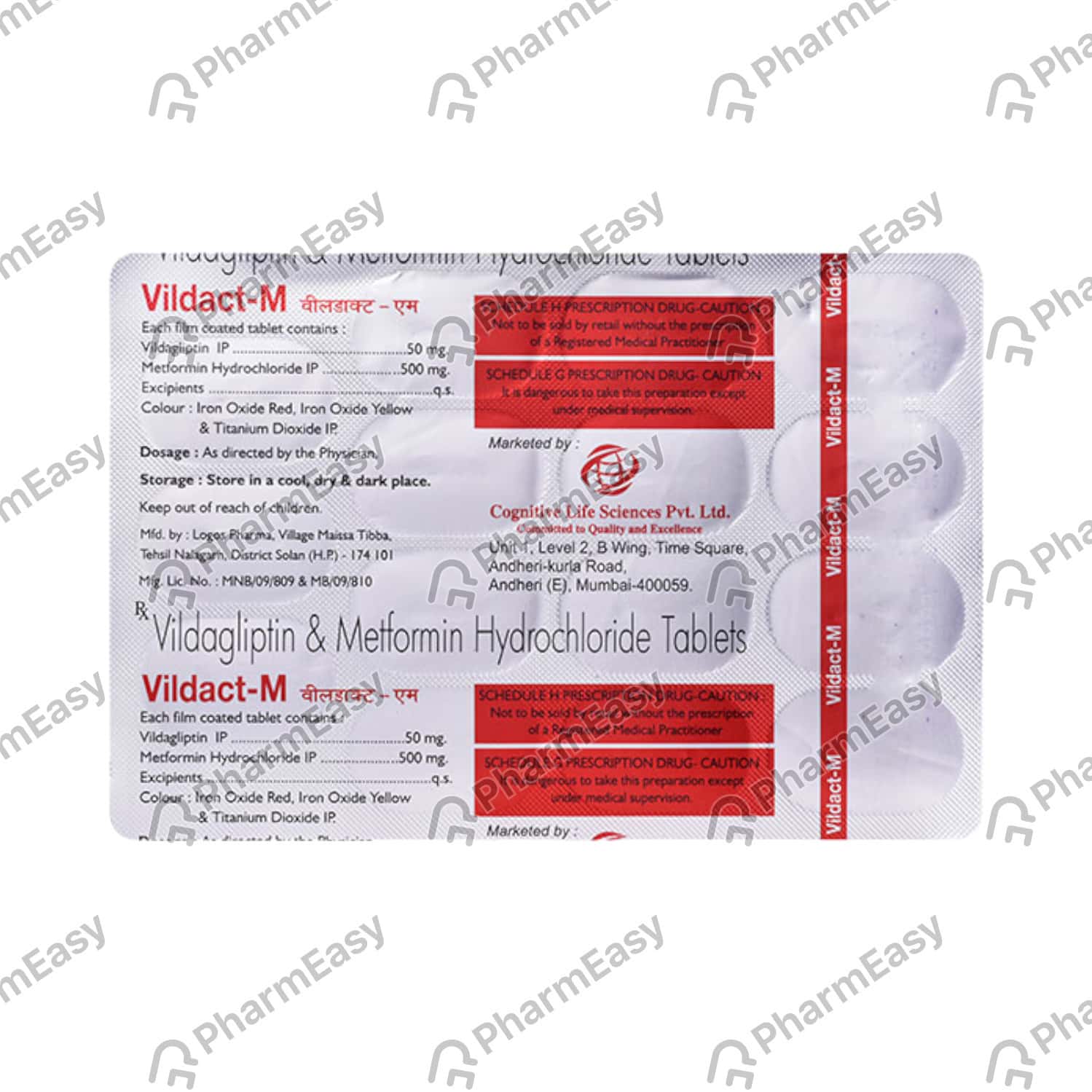 Vildact M 50/500mg Strip Of 15 Tablets: Uses, Side Effects, Price ...