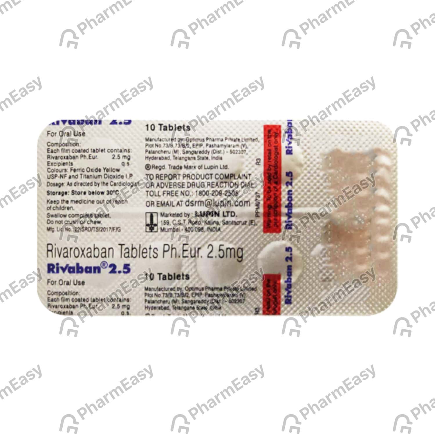 Buy Rivaban 2.5 MG Tablet (10) Online at Flat 15% OFF | PharmEasy
