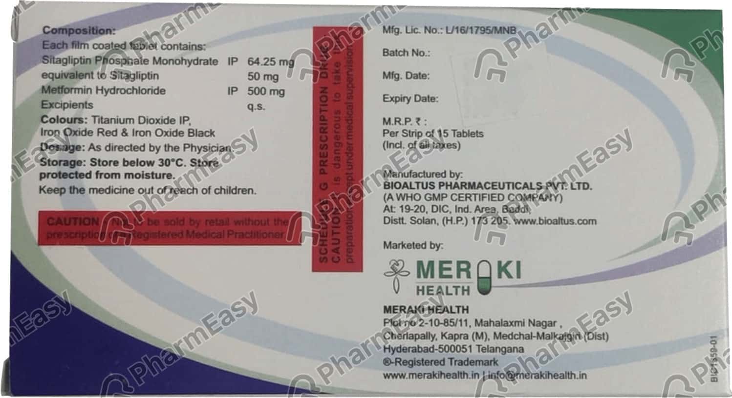 Sitatrack M 50/500mg Strip Of 15 Tablets: Uses, Side Effects, Price ...