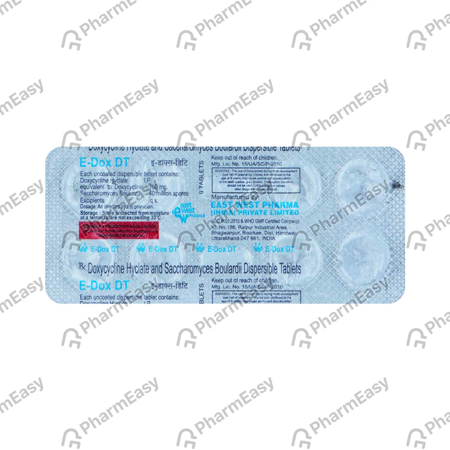 Buy E Dox Dt Strip Of 10 Tablets Online & Save Up to 24% at PharmEasy
