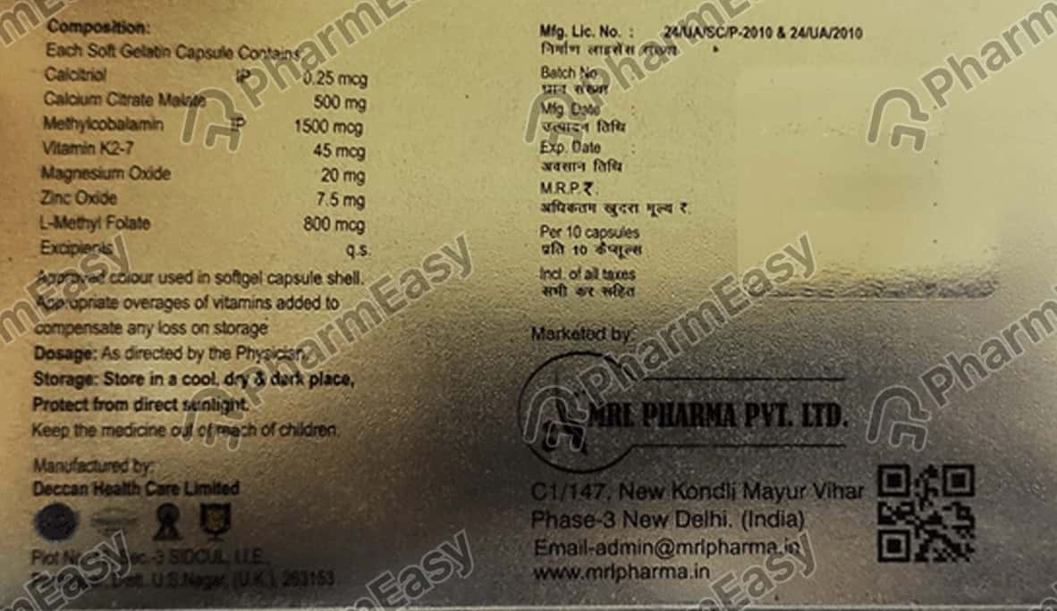 Buy Myocal K2 Strip Of 10 Capsules Online at Flat 15% OFF | PharmEasy