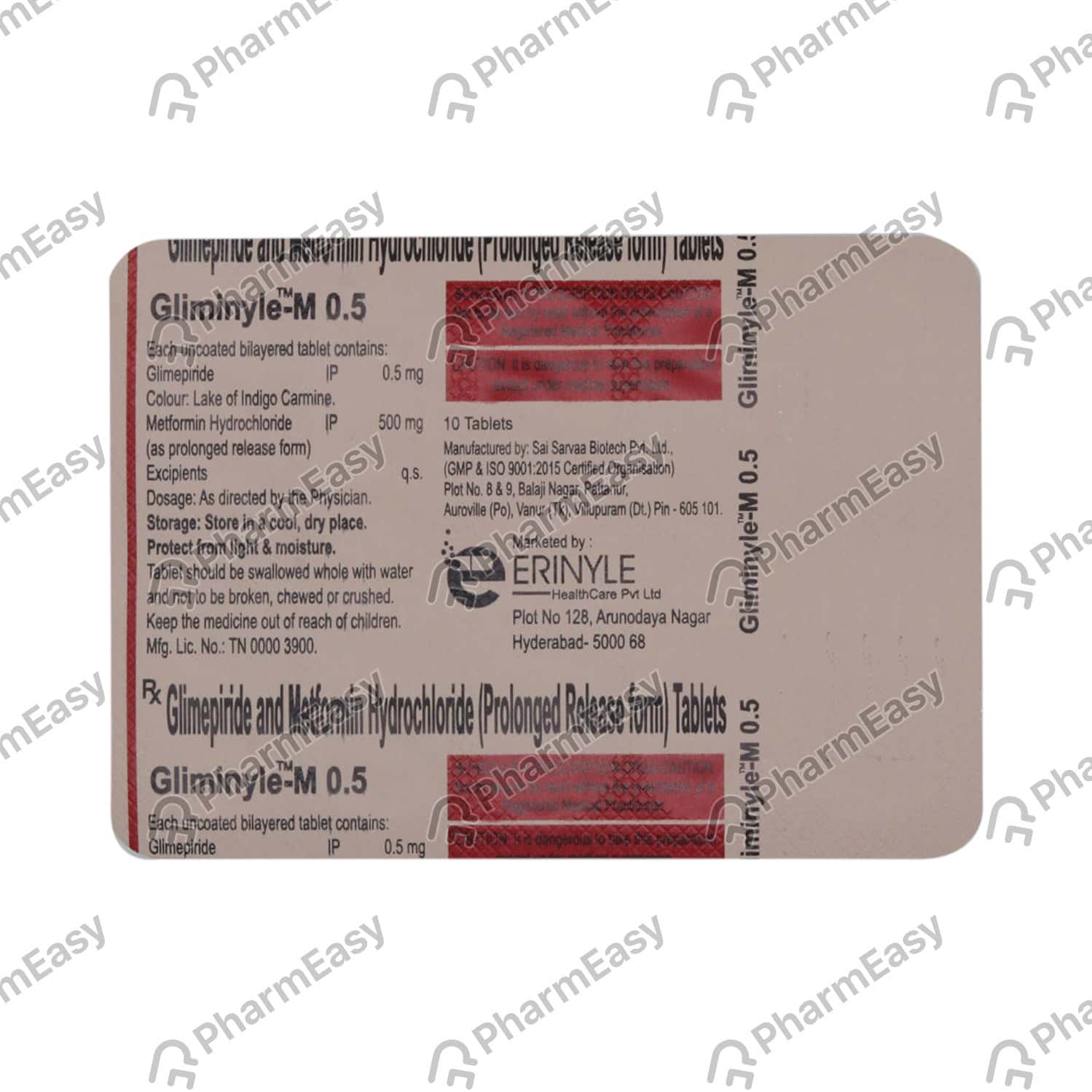 Gliminyle M 0.5mg Strip Of 15 Tablets: Uses, Side Effects, Price ...
