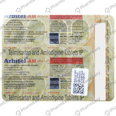Arbitel Am 40mg Strip Of 15 Tablets: Uses, Side Effects, Price & Dosage ...