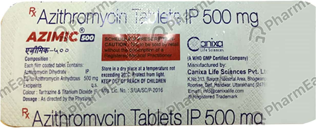 Azimic 500 MG Tablet (5): Uses, Side Effects, Price & Dosage | PharmEasy
