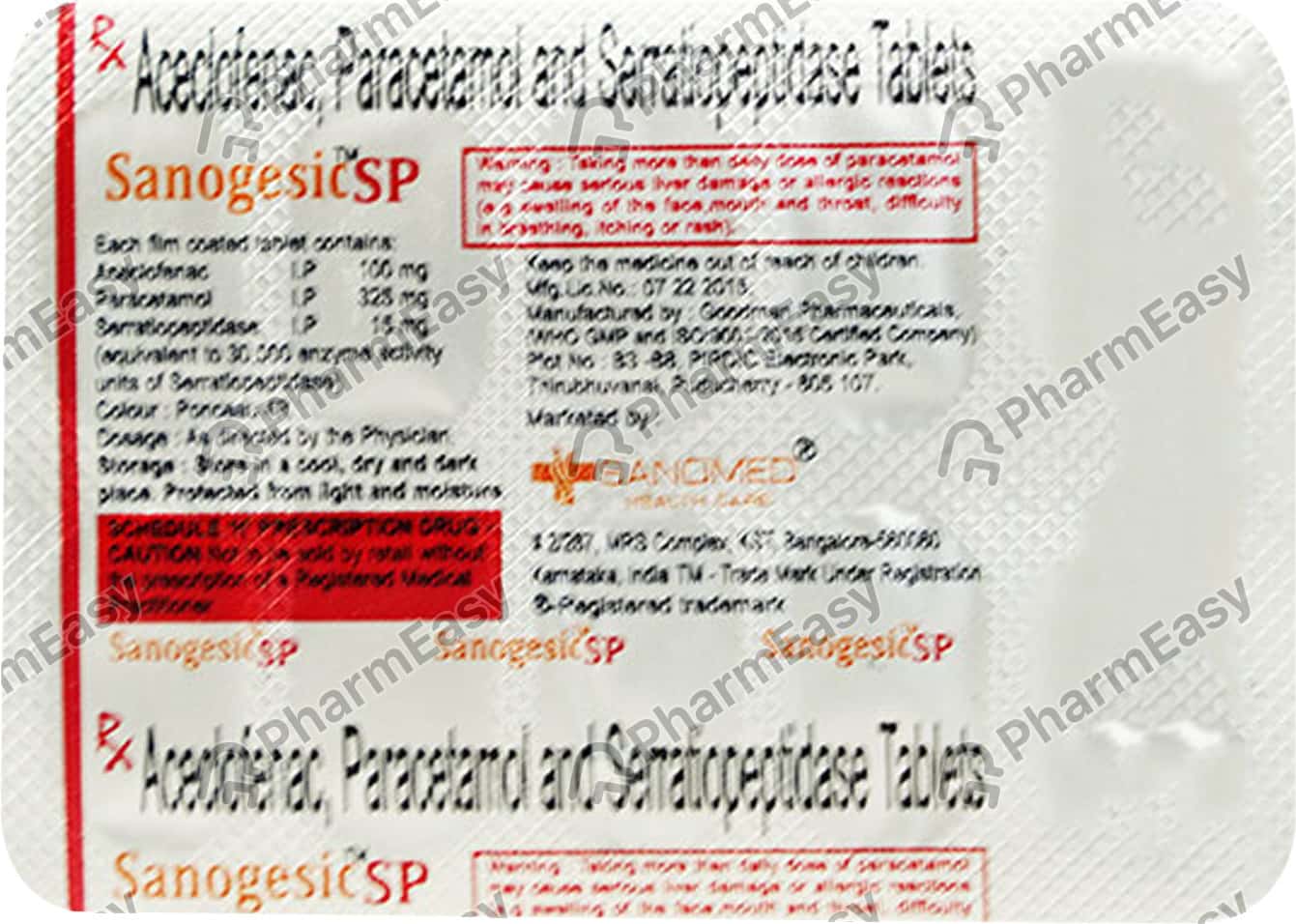 Sanogesic Sp Strip Of 10 Tablets: Uses, Side Effects, Price & Dosage | PharmEasy