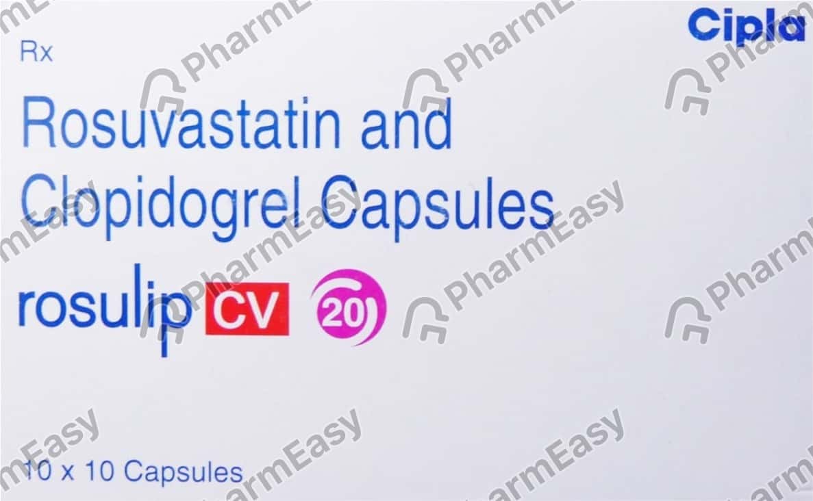 Rosulip Cv 20mg Strip Of 10 Capsules: Uses, Side Effects, Price ...