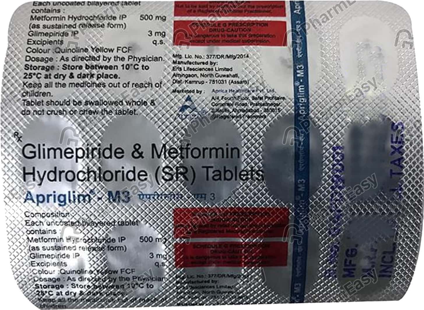 Apriglim M 3mg Strip Of 15 Tablets: Uses, Side Effects, Price & Dosage ...