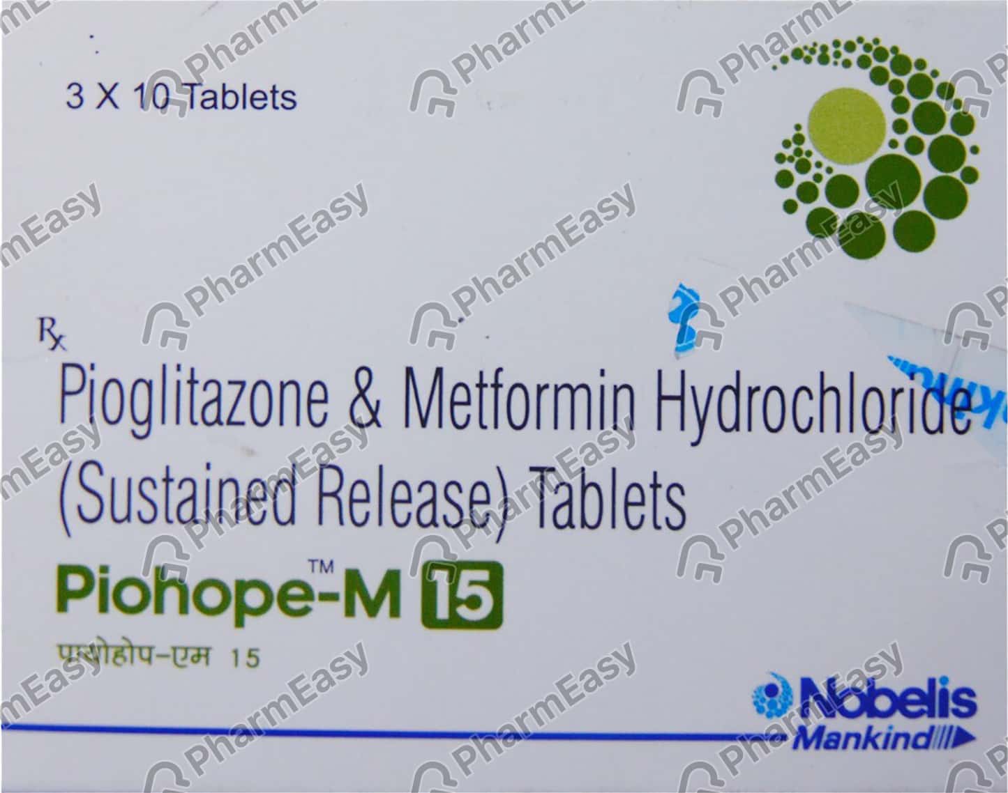 Piohope M 15mg Strip Of 10 Tablets: Uses, Side Effects, Price & Dosage ...