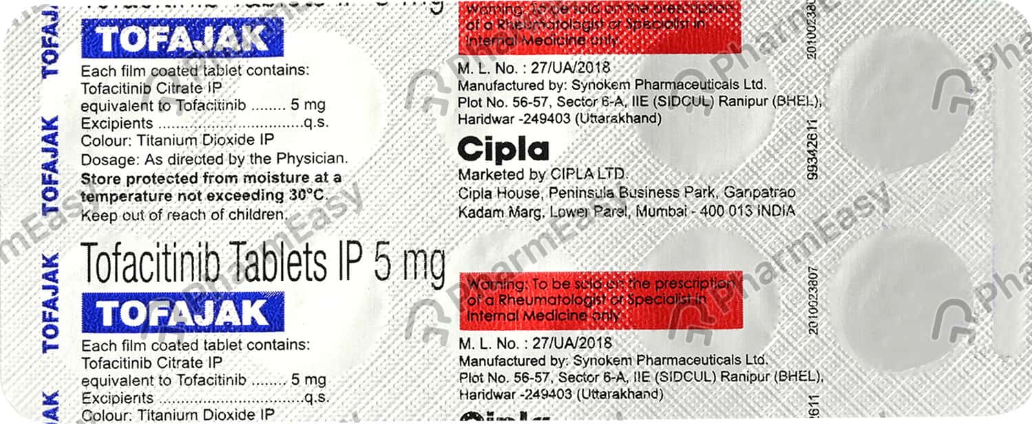 Buy Tofajak 5 MG Tablet (10) Online at Flat 15% OFF | PharmEasy
