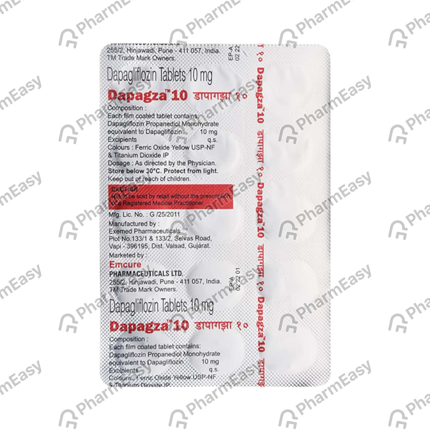 Dapagza 10 MG Tablet (15): Uses, Side Effects, Price & Dosage | PharmEasy