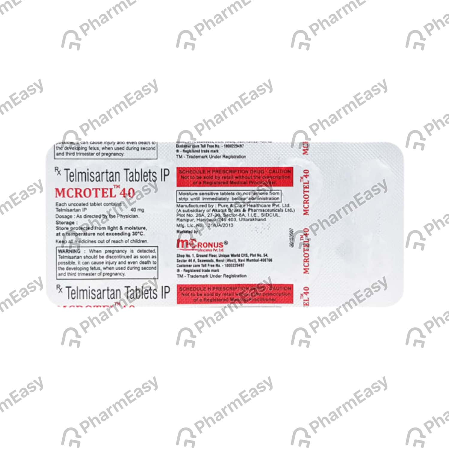 Mcrotel 40 MG Tablet (10): Uses, Side Effects, Price & Dosage | PharmEasy
