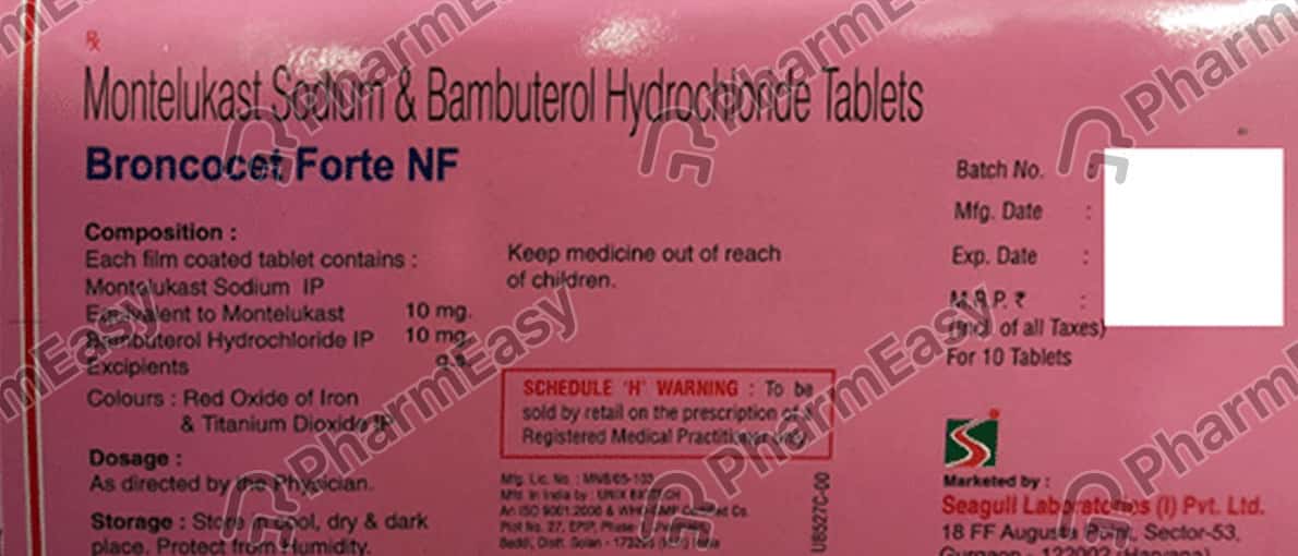 Broncocet Forte Nf Strip Of 10 Tablets: Uses, Side Effects, Price ...