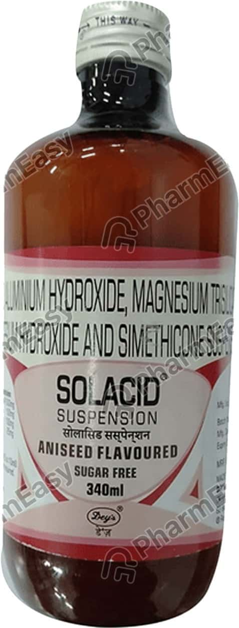 Buy Solacid Aniseed Flavour Sugar Free Bottle Of 340ml Suspension ...