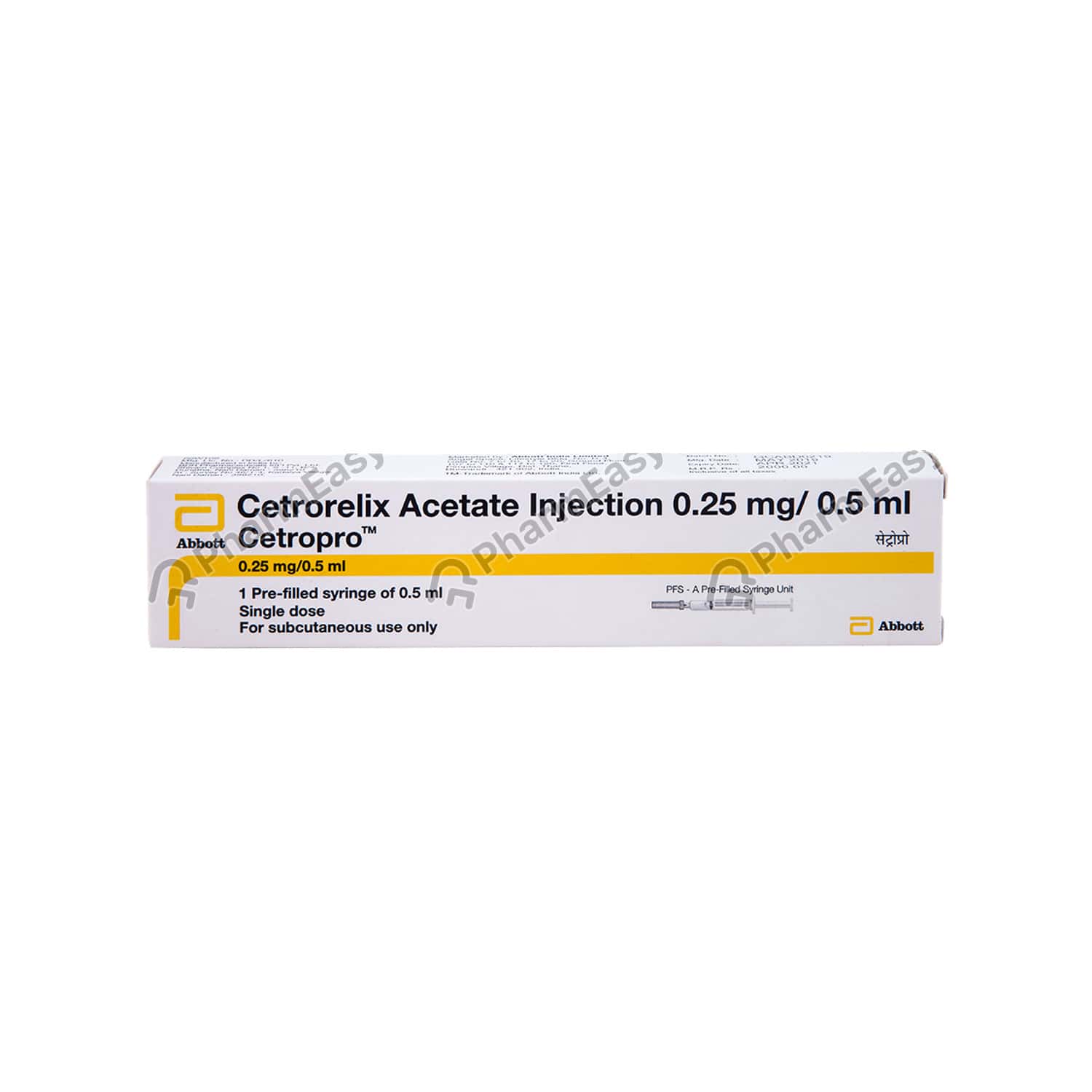 Buy Cetropro 0.25 MG Injection (0.5) Online at Flat 18% OFF* | PharmEasy