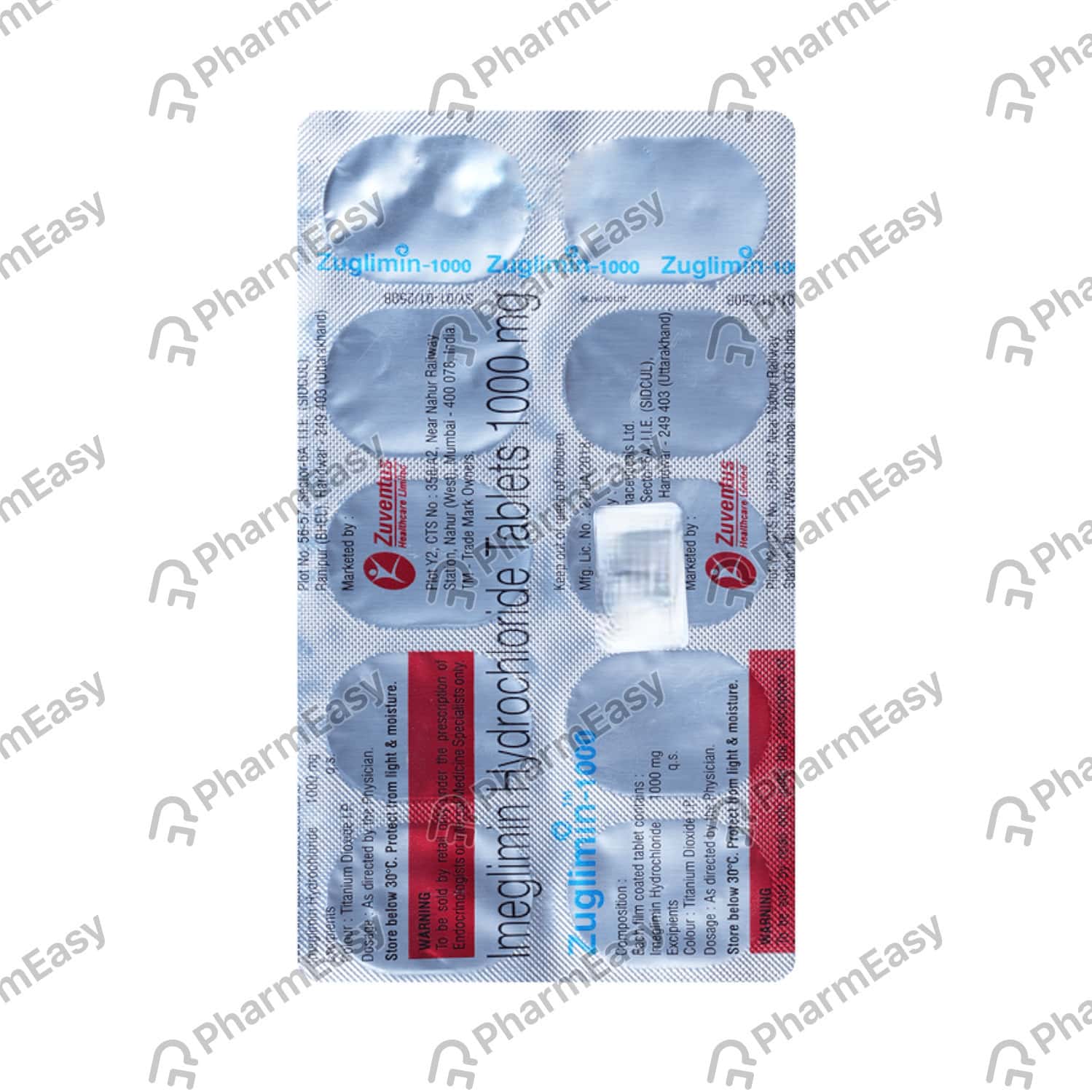 Zuglimin 1000 MG Tablet (10): Uses, Side Effects, Price & Dosage ...