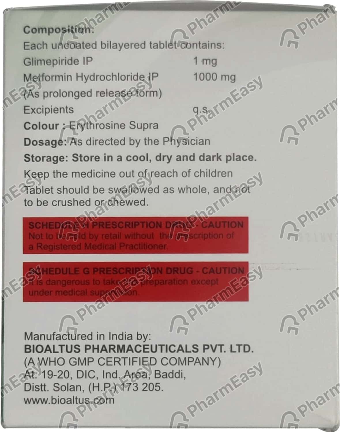 Glimsay M 1mg Forte Strip Of 15 Tablets: Uses, Side Effects, Price ...