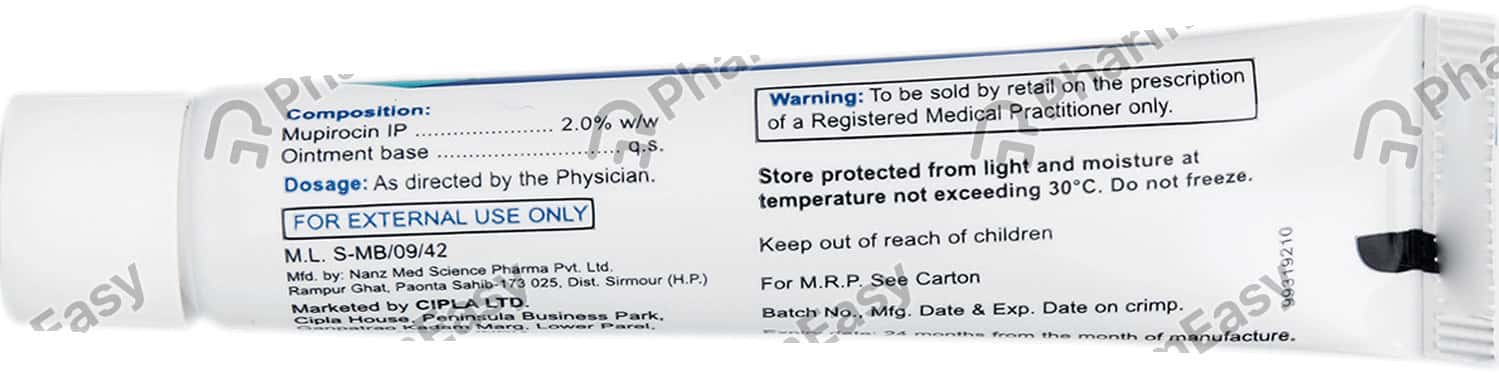 Mupicip 2 %W/W Ointment (10): Uses, Side Effects, Price & Dosage ...