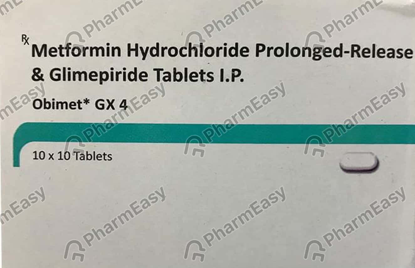 Obimet Gx4 Strip Of 10 Tablets: Uses, Side Effects, Price & Dosage | PharmEasy