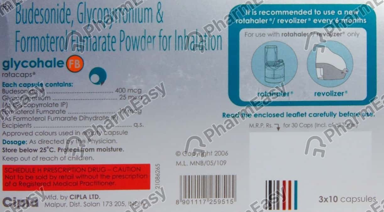 Glycohale Fb Rotacaps Box Of 30 Capsules: Uses, Side Effects, Price ...