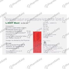 L Hist Mont Strip Of 15 Tablets: Uses, Side Effects, Price & Dosage ...