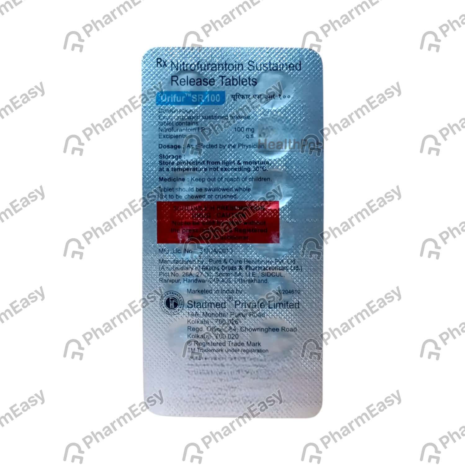 Urifur Sr 100 MG Tablet (14): Uses, Side Effects, Price & Dosage ...