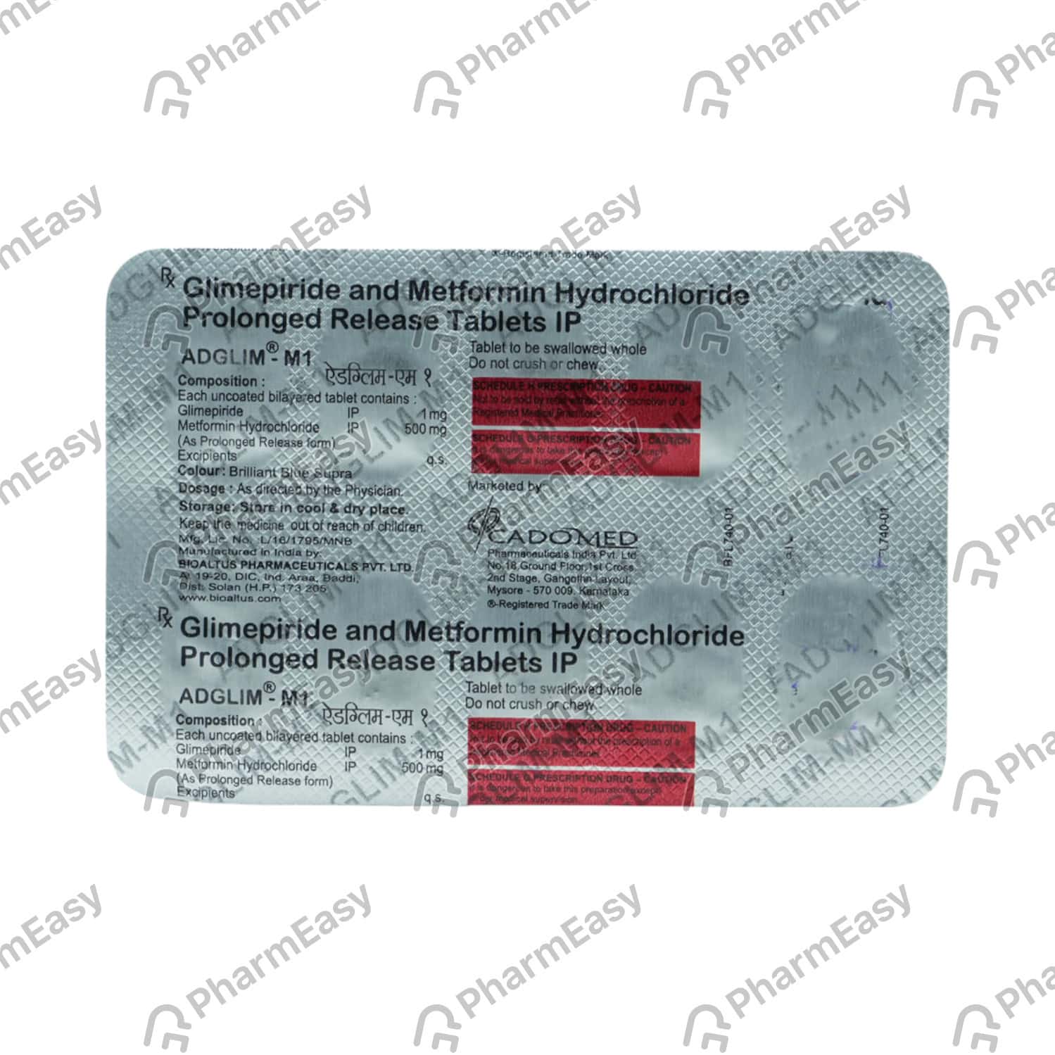 Adglim M 1mg Strip Of 15 Tablets: Uses, Side Effects, Price & Dosage ...