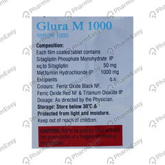 Glura M 1000mg Strip Of 15 Tablets: Uses, Side Effects, Price & Dosage ...