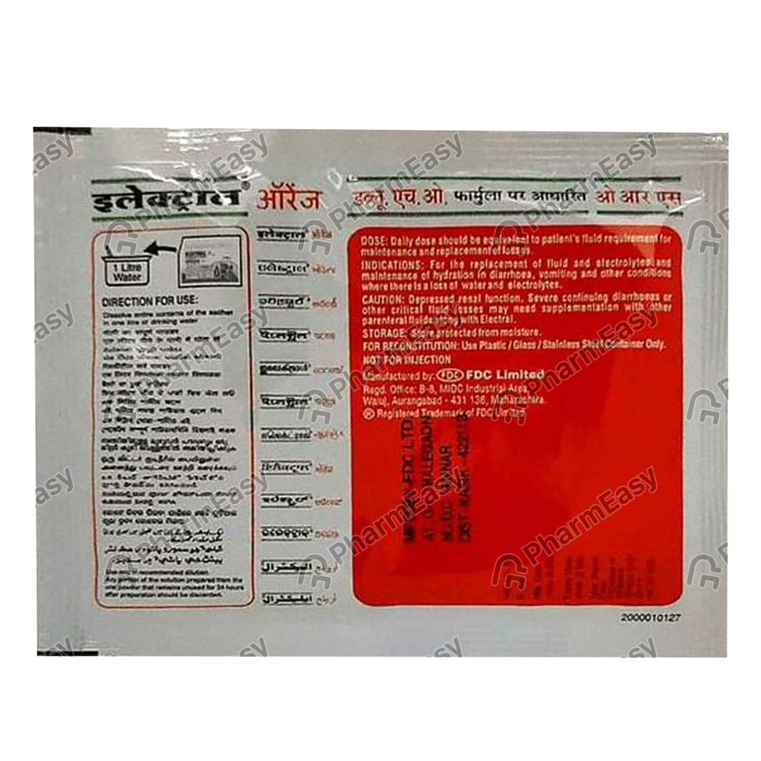 Buy Electral Orange Flavour Sachet Of 21.80gm Powder Online at Flat 18% ...