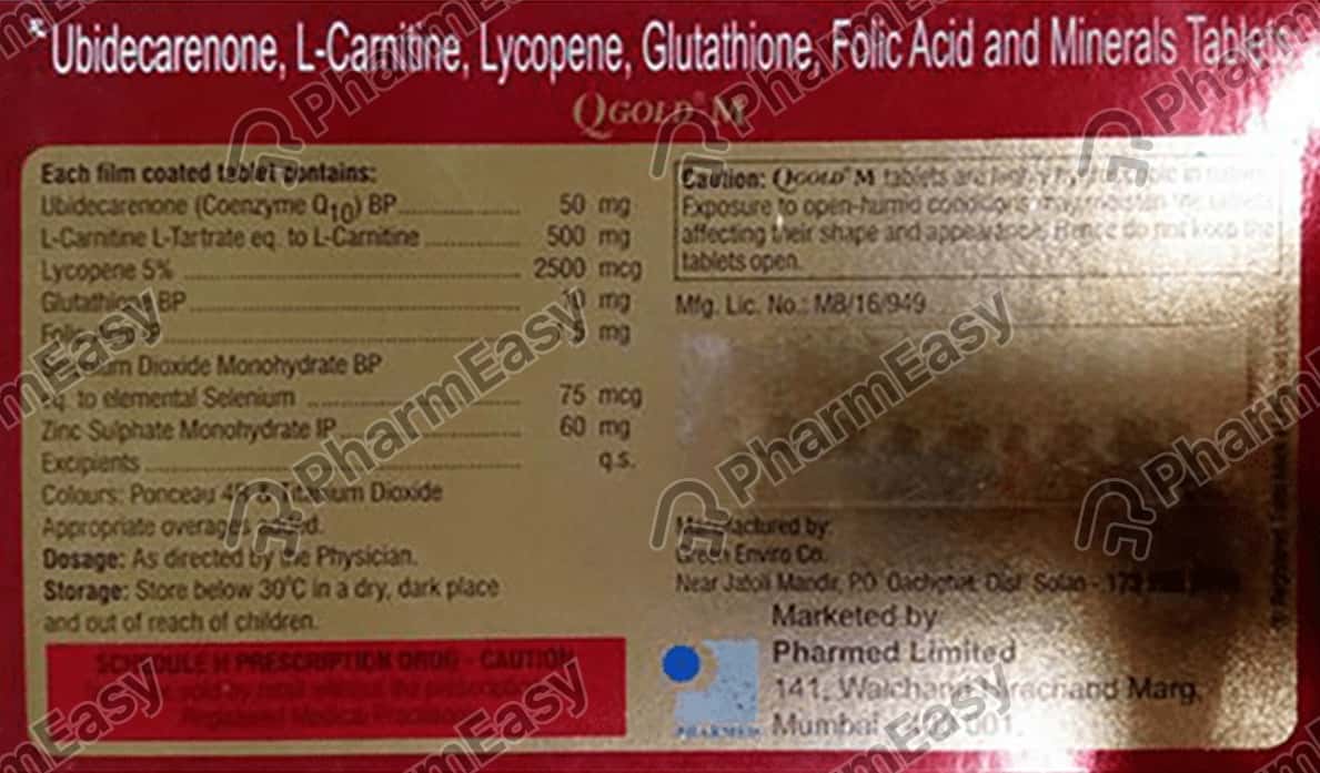 Buy Qgold M Strip Of 10 Tablets Online at Flat 15% OFF | PharmEasy