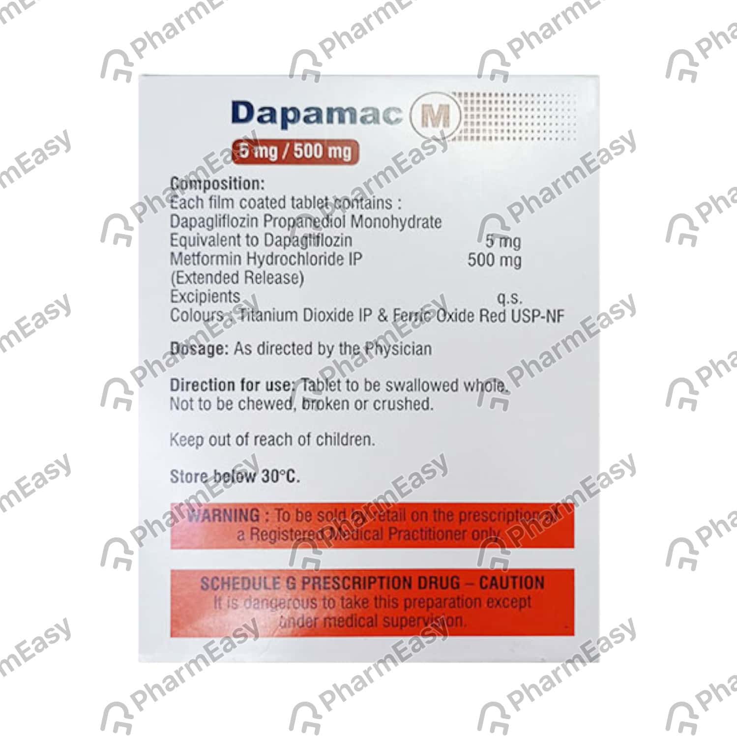 Buy Dapamac M 5/500mg Strip Of 15 Tablets Online at Flat 15% OFF ...