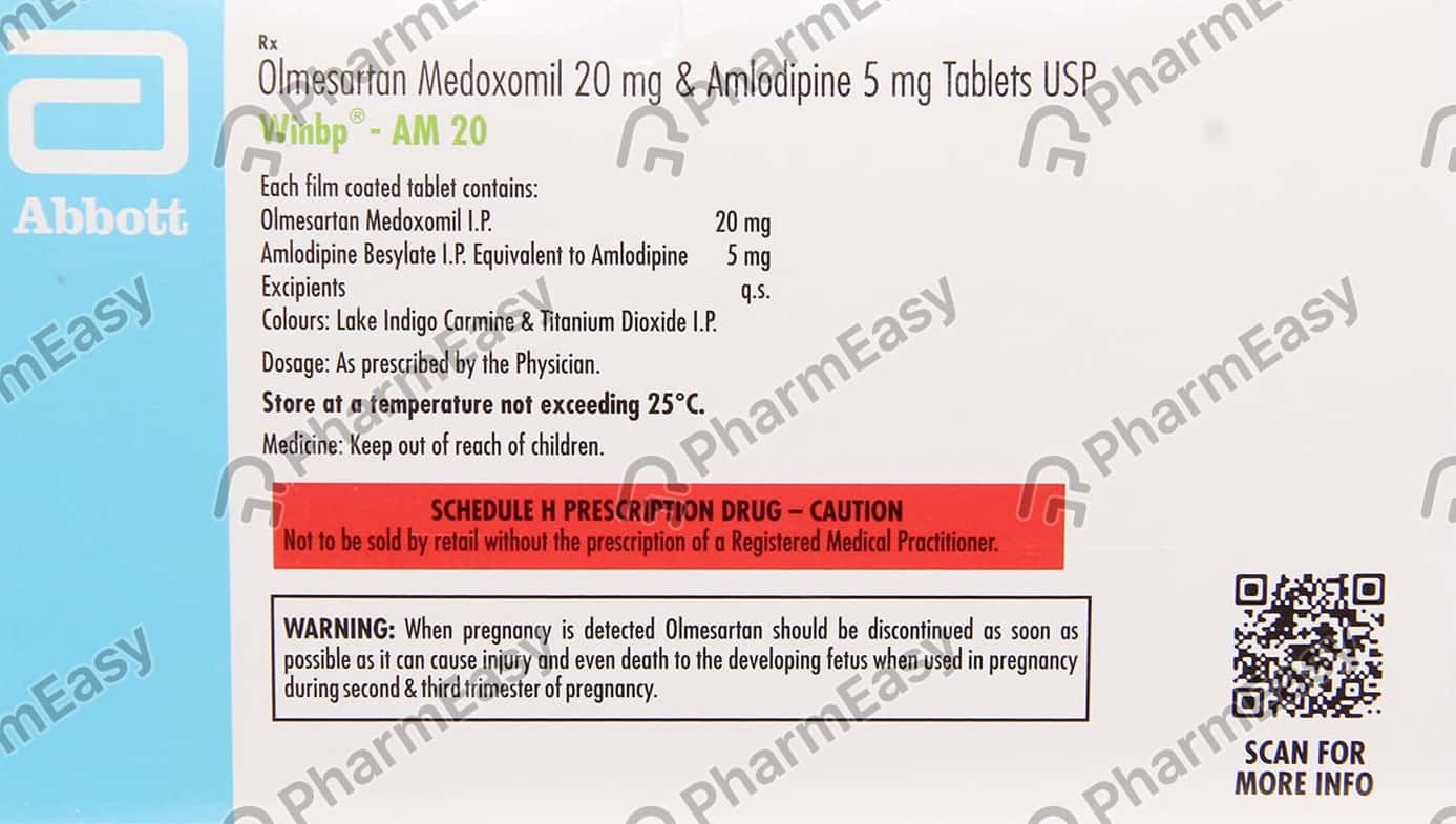 Winbp Am 20mg Strip Of 15 Tablets: Uses, Side Effects, Price & Dosage ...